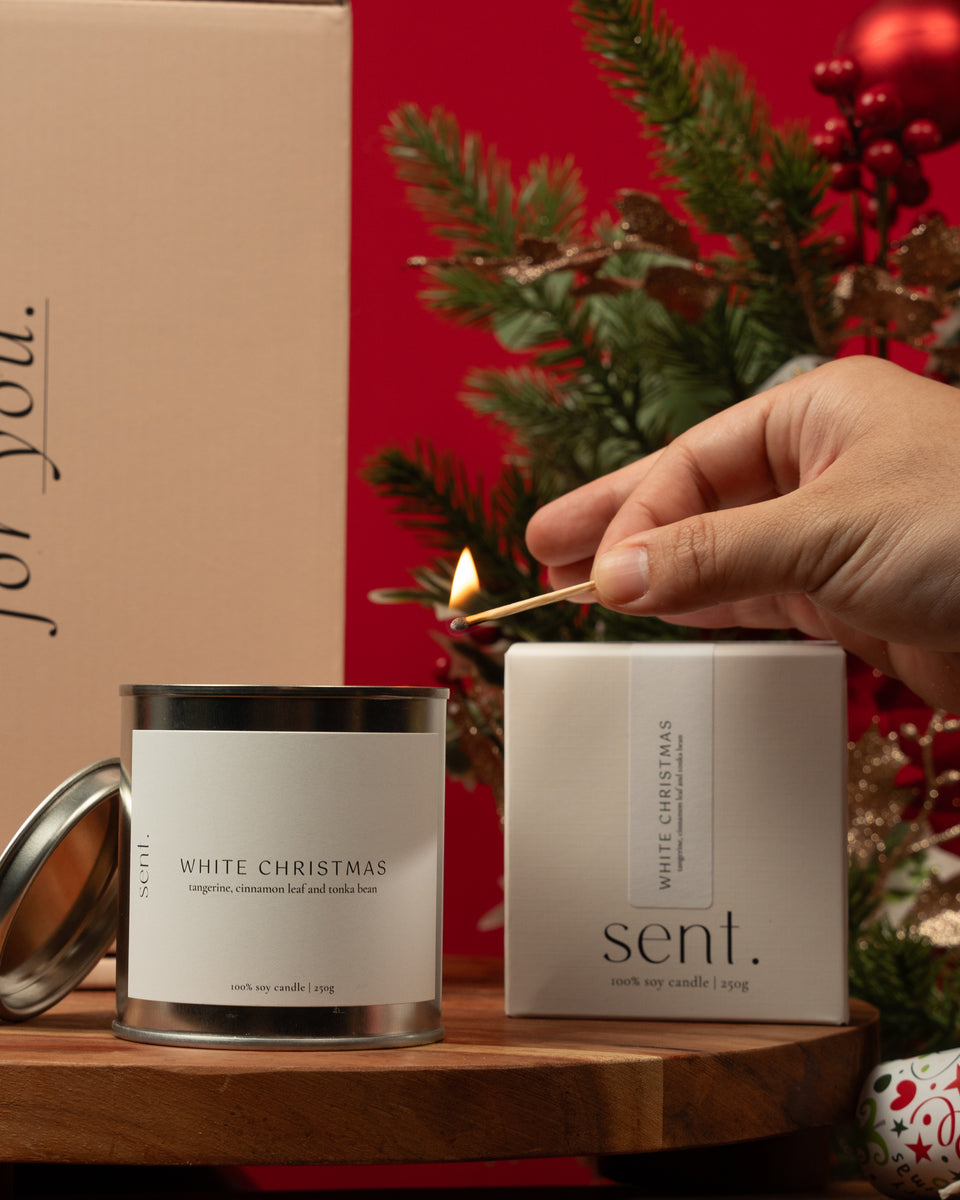 White Christmas Candle | Sent Studio | 100% Soy Wax – sent studio