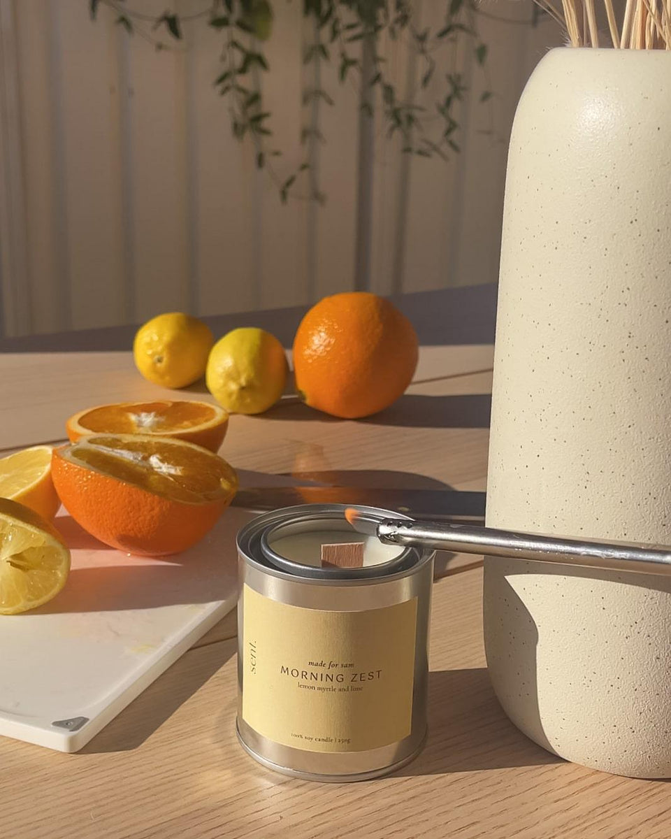 Shop Morning Zest Candle with 100% Soy Wax - sent studio
